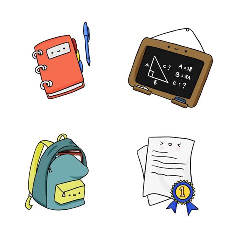 Premium Vector Cute Kawaii Back To School Illustration