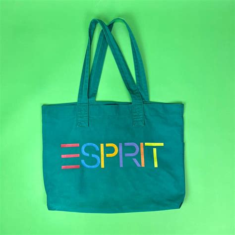 Vintage 90s Esprit Canvas Tote Bag With Spell Out Logo Vintage 90s