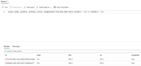 How To Use Less Than And Greater Than Query Parameters With Input Binding In Sql Database