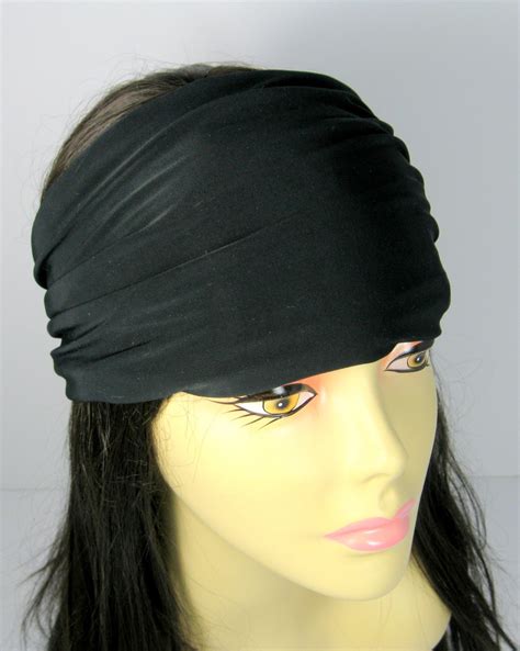 Black Head Wraps Mens Black Headbands Chefs Head By Looptheloop