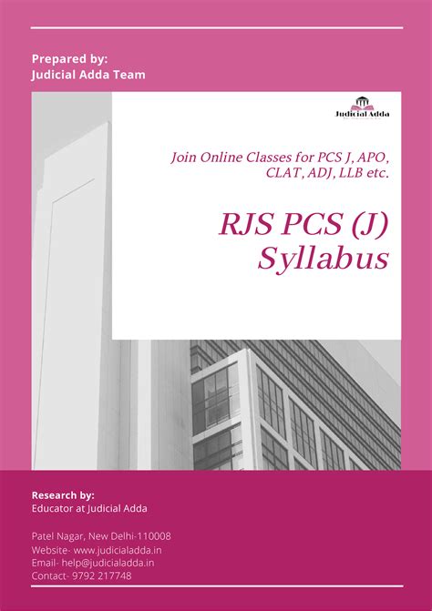 52636 Rjs Civil Judge Syllabus 2022 Rjs Pcs J Syllabus Prepared By