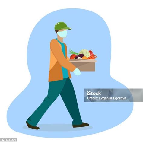 택배로 채소와 과일을 집으로 배달 과일에 대한 스톡 벡터 아트 및 기타 이미지 과일 나름 받기 Istock