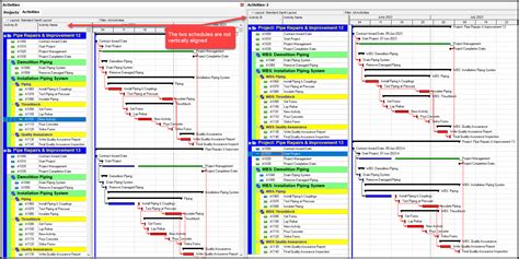 Displaying Gantt Charts Side By Side In P6 Ten Six