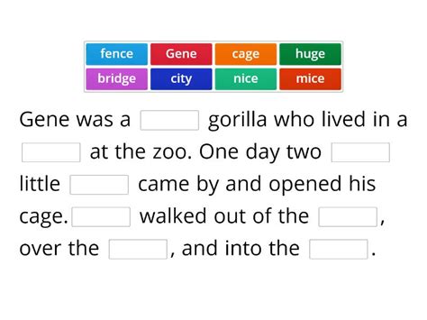Soft C And G Cloze Passage Gene Complete The Sentence