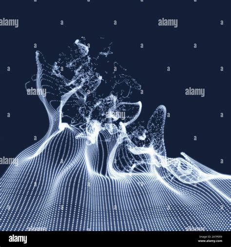 Array With Dynamic Emitted Particles Water Splash Imitation Abstract Background Vector