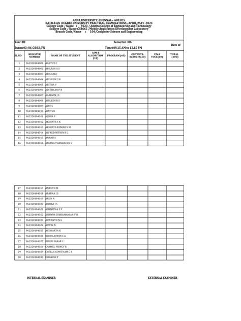 02 06 2023 Cs8662 Mad Lab Mark And Viva Pdf Engineering Physical
