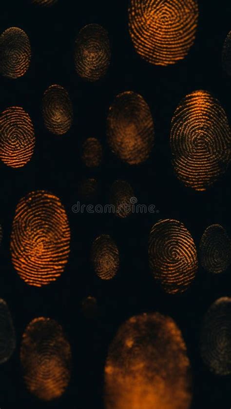 Partial Fingerprints On Dark Background Minimal Abstract Rime Or Mystery Concept Stock