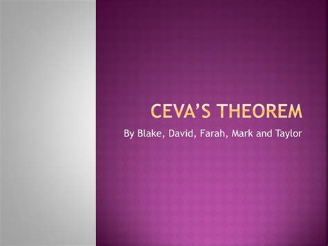 PPT Cevas Theorem PowerPoint Presentation Free Download ID