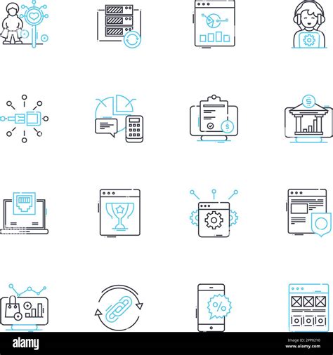 Email Marketing Linear Icons Set Automation Segmentation