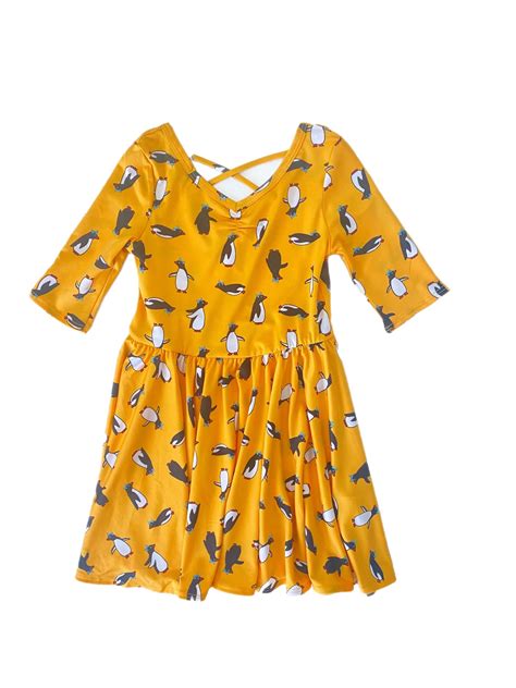 Yellow Penguins Ballerina Dress 🐧 Dotdotsmile
