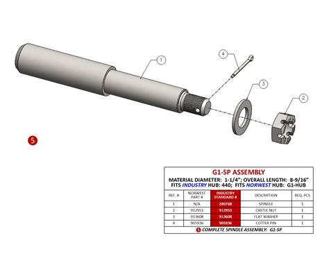 Norwest G1 Sp Hub And Spindle Assemblies Norwest Manufacturing