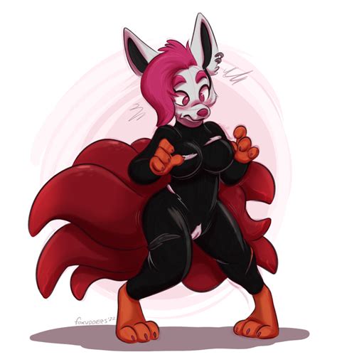 Rule 34 Blush Bodysuit Exposed Pussy Foxudders Kitsune Orange Fur