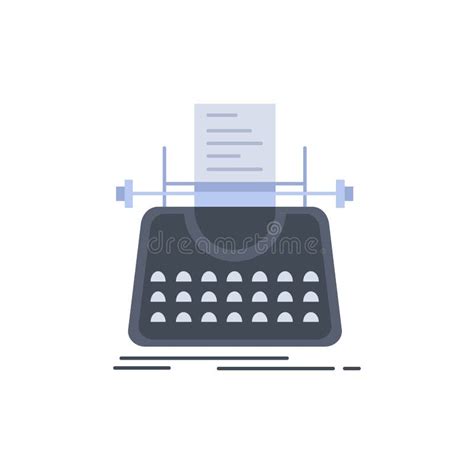 Article Blog Story Typewriter Writer Flat Color Icon Vector Stock Vector Illustration Of
