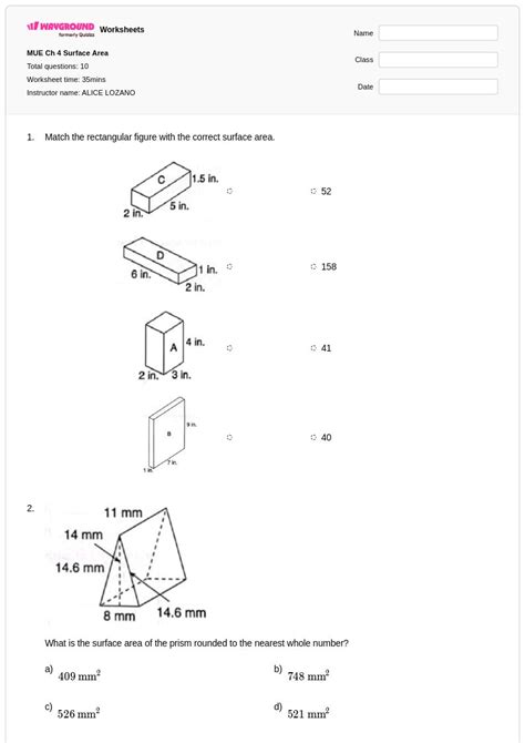 50 Surface Area Worksheets On Wayground Free And Printable