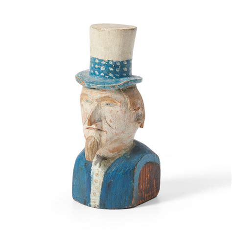 Bonhams Skinner Polychrome Carved Bust Of Uncle Sam United States