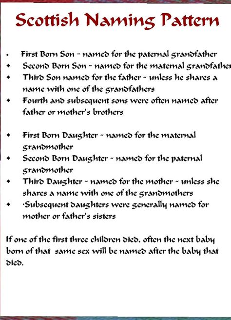 Scottish Naming Patterns Christian Names Scottish Genealogy