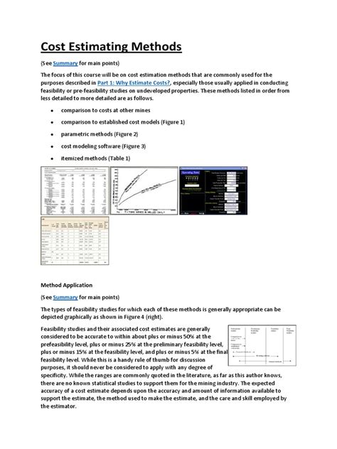 Cost Estimating Methods Pdf Feasibility Study Accuracy And Precision