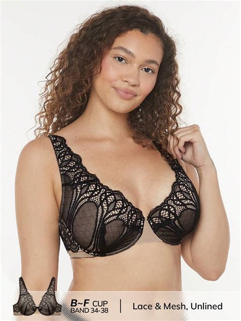 Luvlette Unlined Lace Plunge Bra Shein Usa
