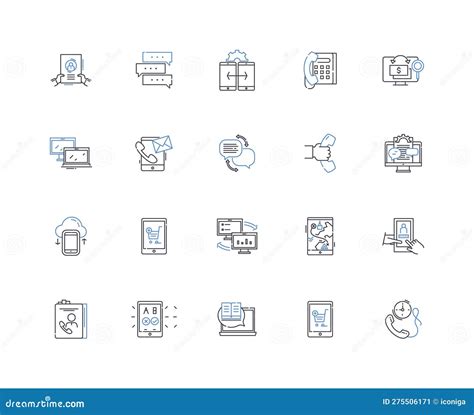 Personal Gadget Line Icons Collection Smartph Laptop Tablet Headphs Fitness Tracker