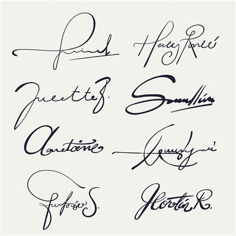 손으로 그린 서명 요소 무료 벡터