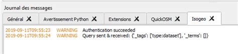 Use Rights Log Level In QGIS Message Logs Issue Isogeo Isogeo Plugin Qgis GitHub