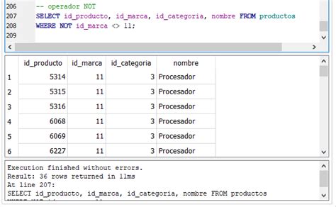 sql básico operadores en la cláusula where tercera parte scyasig