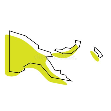 Papua New Guinea Simplified Vector Map Stock Vector Illustration Of