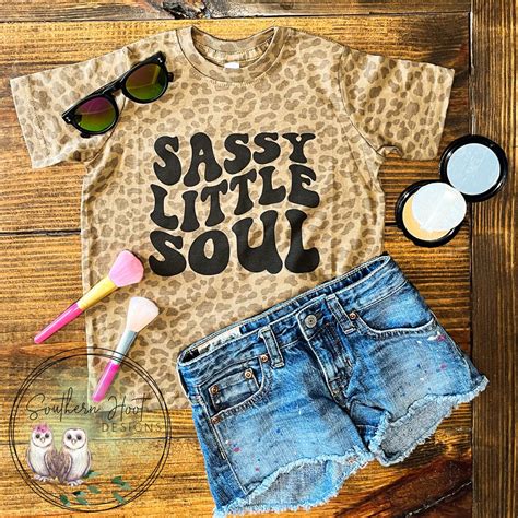 Sassy Little Soul Shirt Mini Me Shirt Girl Shirt Brown Leopard Shirt