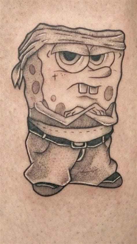 Tatoo Bob تتو باب اسفنجی In 2025 Book Art Drawings Cartoon Tattoos Cartoon Art
