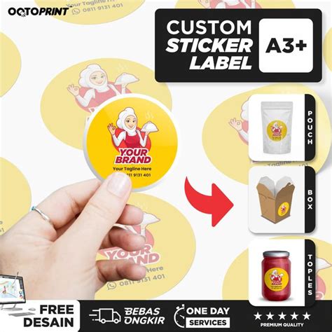 Jual Cetak Sticker Label A3 Premium Customtemplate Free Cutting