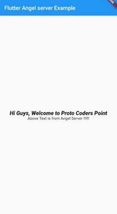 Flutter Dart Server Framework Angel Server In Flutter With Example