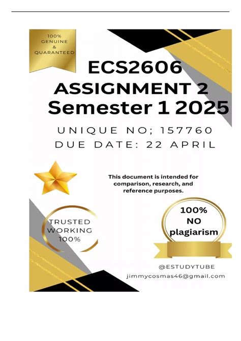 ECS Assignment COMPLETE ANSWERS Semester DUE April ECS