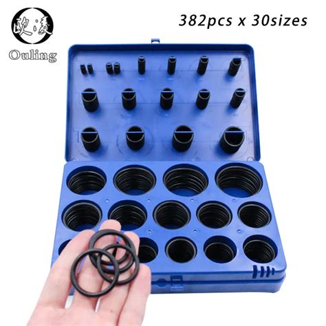 382pcs NBR O Rings Rubber Ring Kit 30Sizes Nitrile ORing Sealing O