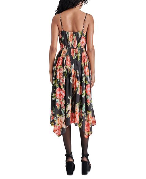 Steve Madden Womens Beatrice Floral Print Hanky Hem Midi Dress Macys