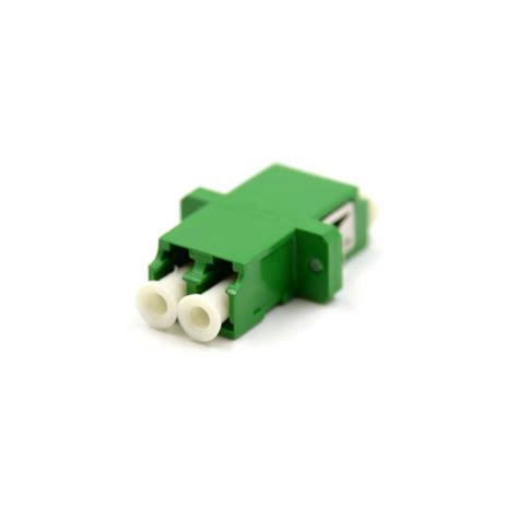 LC To LC Duplex Singlemode APC Flanged Adapter Green