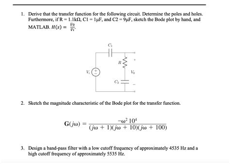 Solved Derive That The Transfer Function For The Following