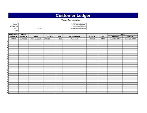 Free Self Employment Ledger Template Printable Templates