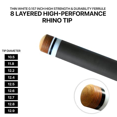 Rhino 30 Wavy Carbon Pool Cue Single Shaft Rhino Billiards