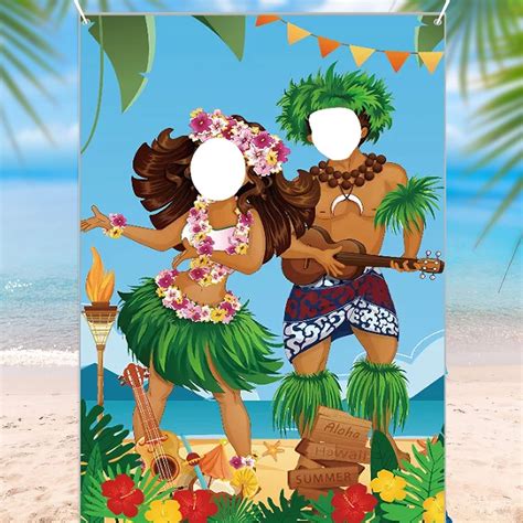 Décoration de fête Luau Toile de fond photo hawaïenne décoration fête Toile de fond photo