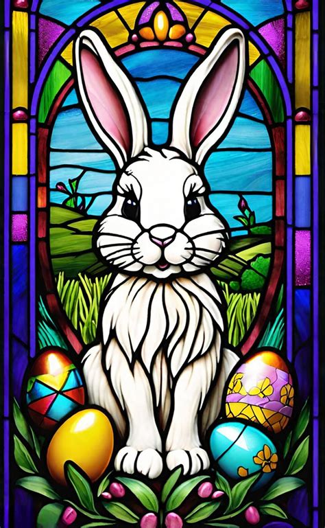 Easter Bunny Stained Glass