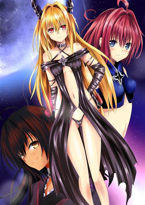 Konjiki No Yami Kurosaki Mea And Master Nemesis To Love Ru Drawn By