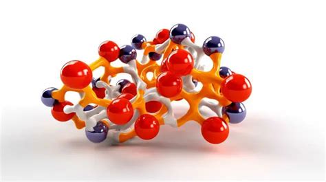 White Background Depicting 3d Model Of Pepsin Enzyme Amino Acid Amino