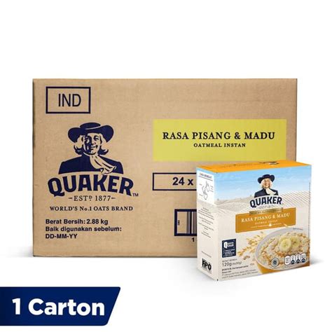 Jual Quaker Instant Oatmeal Pisang And Madu Box 4s 1 Carton 24 Pcs