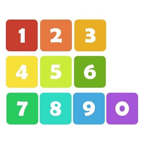 Premium Vector Cartoon Numbers On A Square Card
