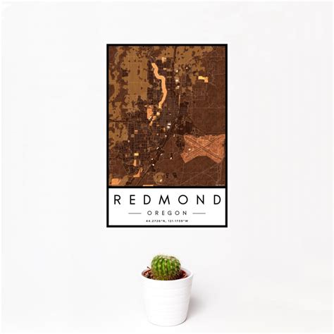 Redmond Oregon Map Print In Ember — Jace Maps