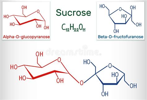 Chemical Structure Of Sucrose Stock Illustration Illustration Of