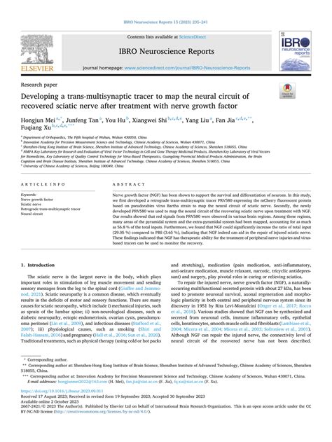 Pdf Developing A Trans Multisynaptic Tracer To Map The Neural Circuit Of Recovered Sciatic