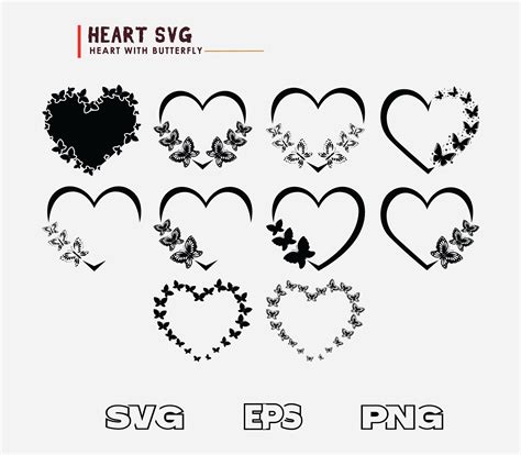 Heart Butterfly Svg Butterfly Heart Svg Butterfly With Heart Heart