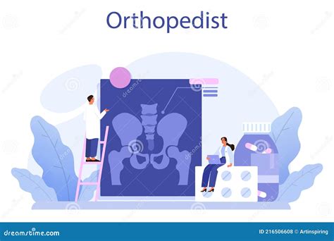 Orthopedics Doctor Idea Of Joint And Bone Treatment Stock Vector