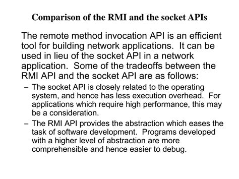 Ppt Comparison Of The Rmi And The Socket Apis Powerpoint Presentation